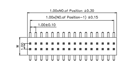 SMT 10 Pins Male Pin Header Connector Dual Row With Cap Reel Packing