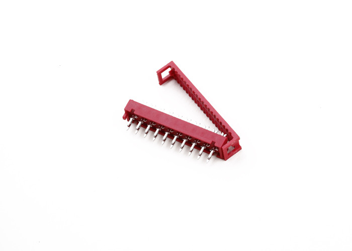 Red 12 Pin Ribbon Cable Connector , Flat Ribbon Cable Connectors PBT ...