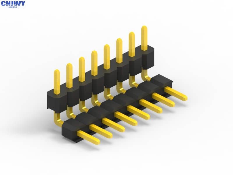 Pcb Pin Connector 2.0mm Pitch , Brass Single Row Header Connector